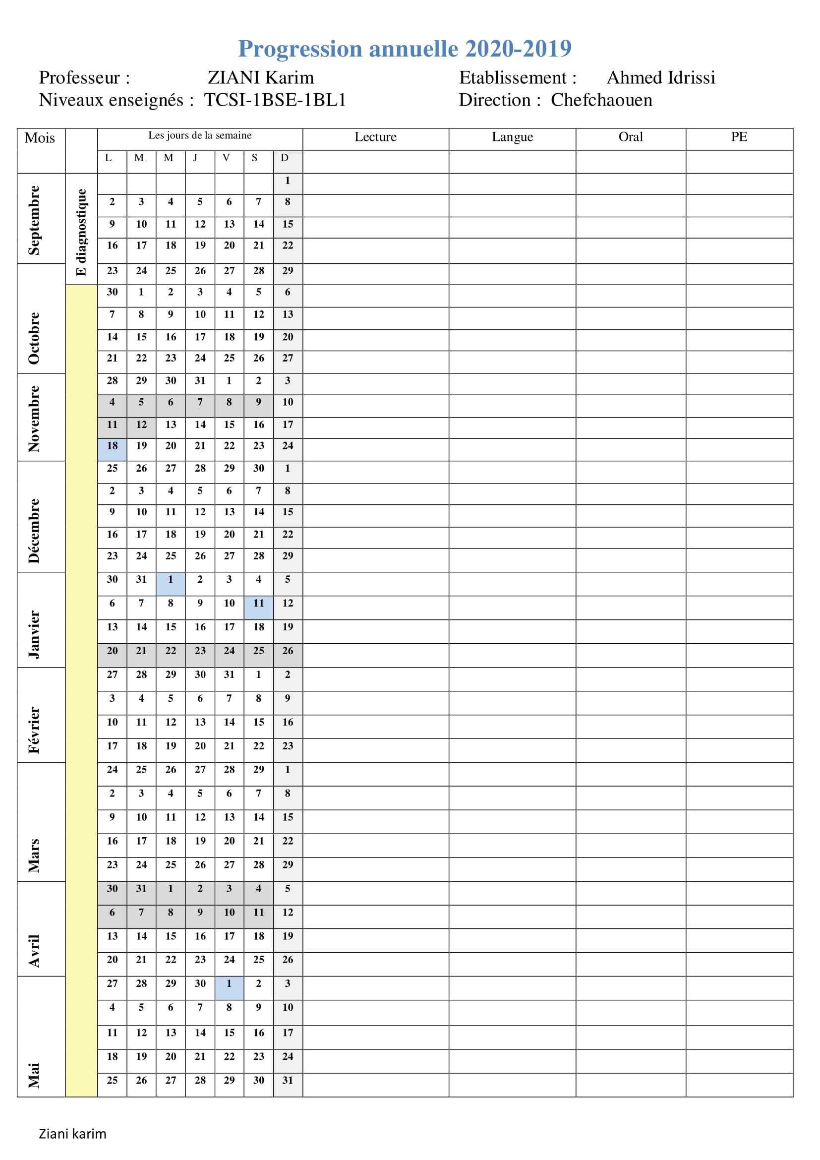 progression annuelle français 5ème 2017